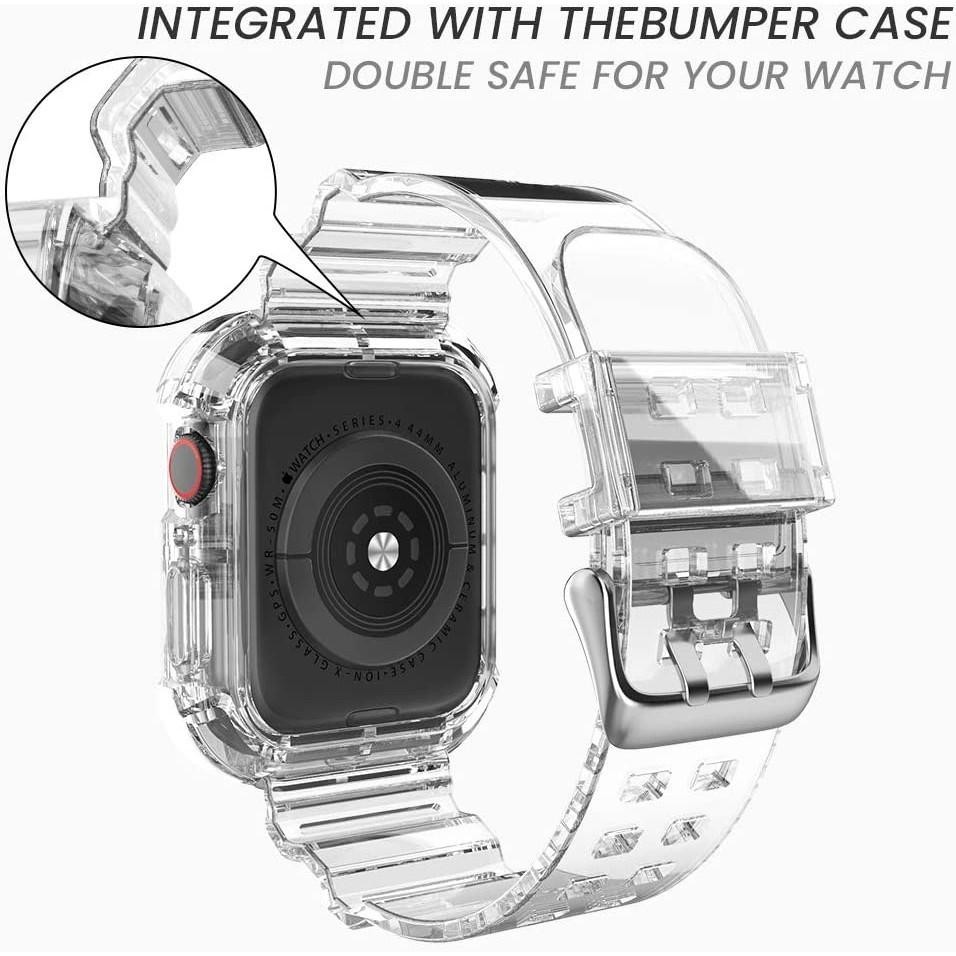 Transparent Clear Strap + Case for Apple Watch S10 46/42mm Ultra 49mm 9 ...
