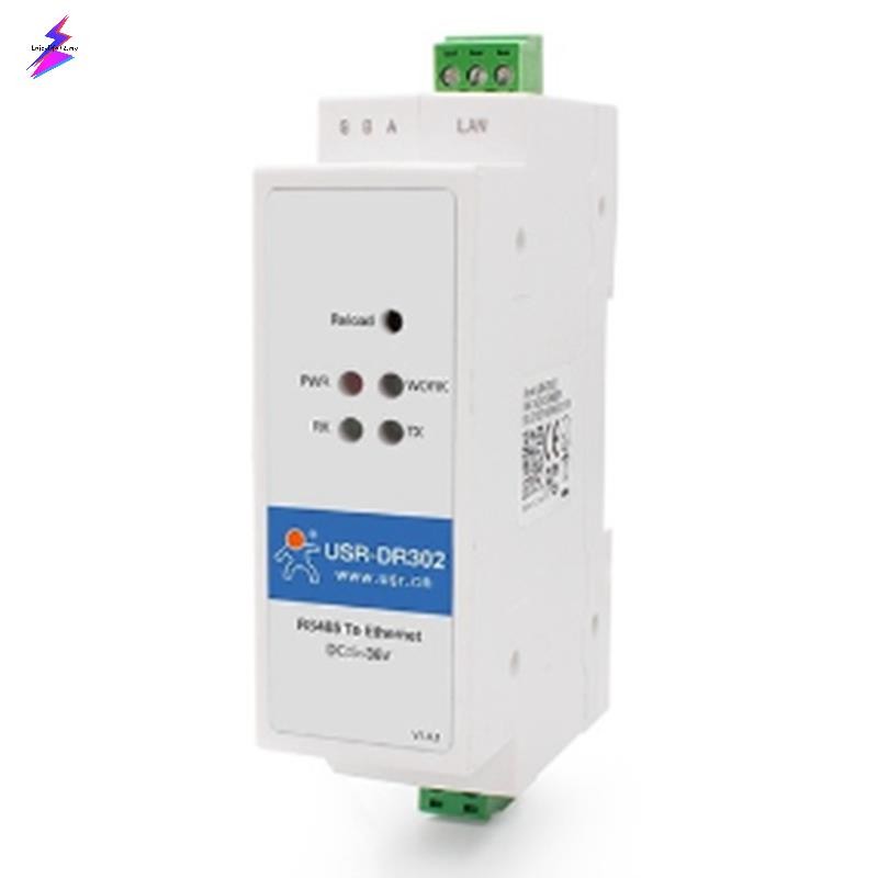 in stock USR-DR302 Din Rail Serial RS485 to Ethernet TCP IP Server Module Ethernet Converter ...