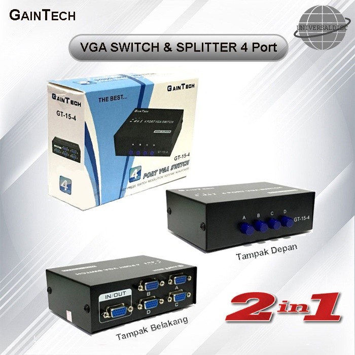 in stock Vga Switch & Splitter 4 Ports - Splitter Switch VGA 4 ports ...