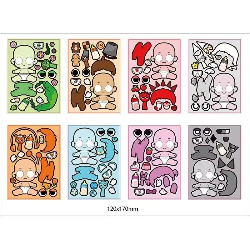 NEW Sprunki Incredibox Sticker 8pcs/set Sprunki Quiet Book Girl DIY Fun ...