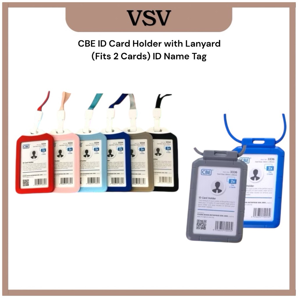 CBE ID Card Holder with Lanyard (Fits 2 Cards) ID Name Tag | Shopee ...