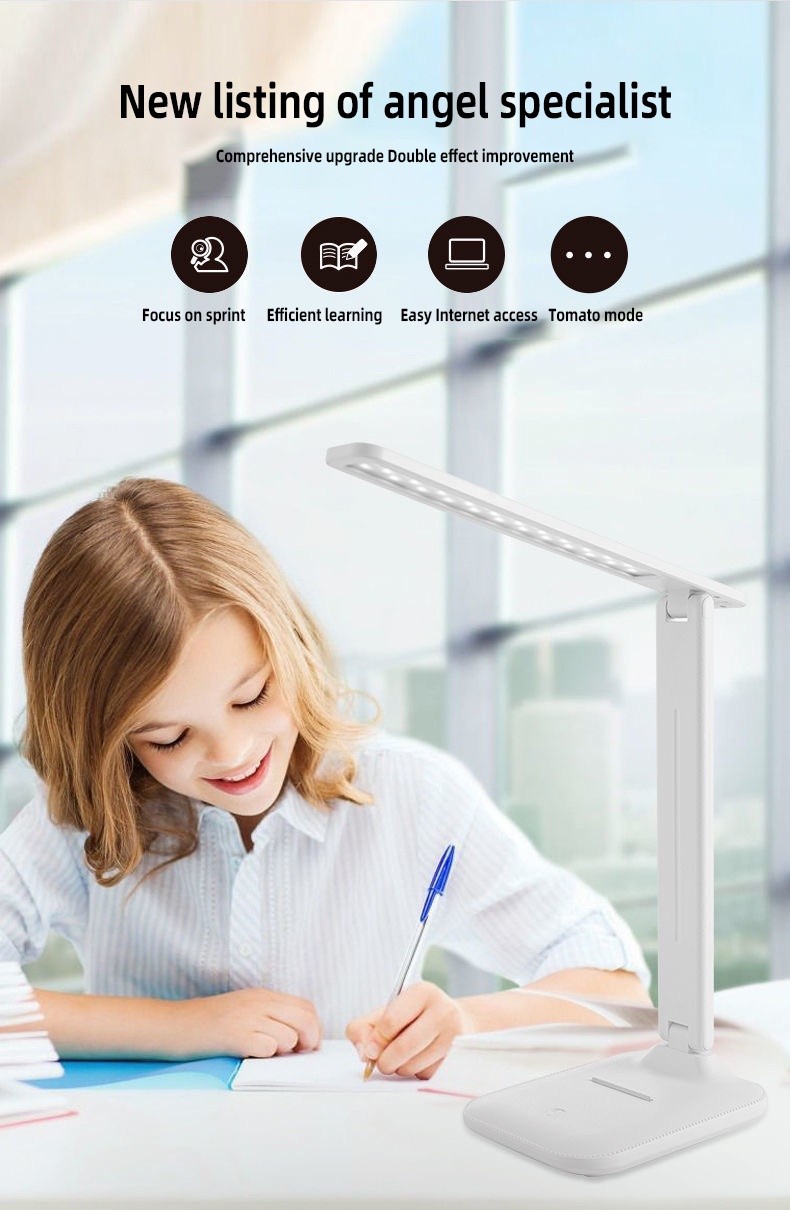 LED Touch Dimming Desk Lamp Study Lamp USB Eye Protection 3 Brightness ...