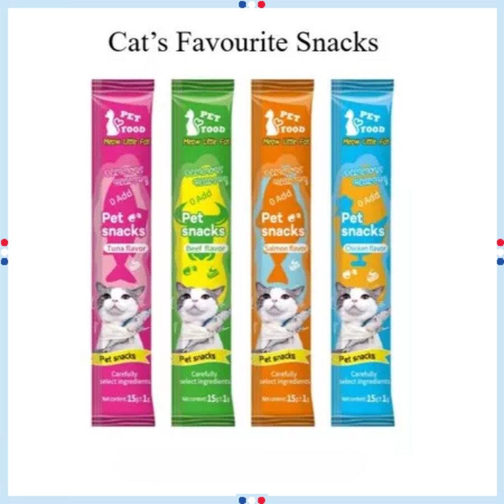 |PET SNACK| Cat Snack Cat Treat stick Chicken Tuna Salmon Beef |Jajan ...