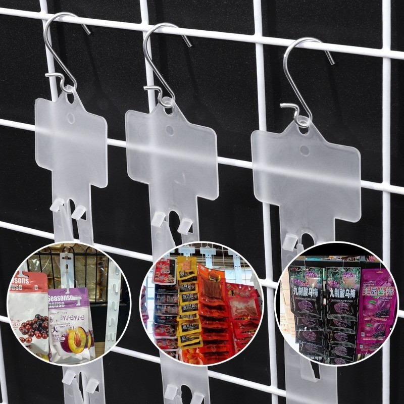 Snack Hanging Strips Store Snacks Plastic Display Hanger with Hooks ...