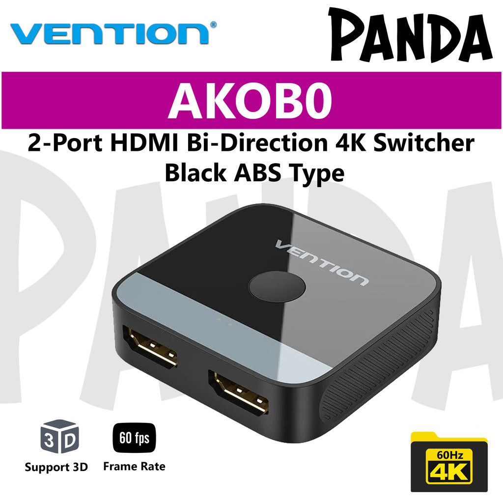 Vention 2-Port HDMI Bi-Direction 4K Switcher Black ABS Type (AKOB0 ...