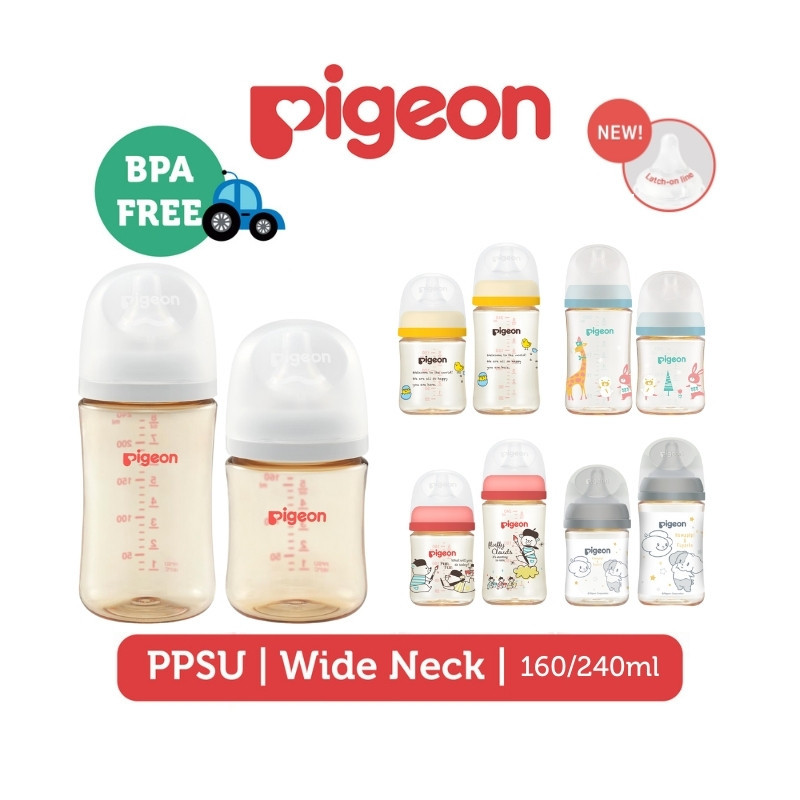 Pigeon Wide Neck Softouch PPSU Baby Bottle (160ml 5oz / 240ml 8oz) | Shopee Malaysia