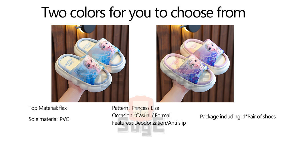 SUGE selipar frozen budak perempuan Girls Slippers Cartoon Princess ...