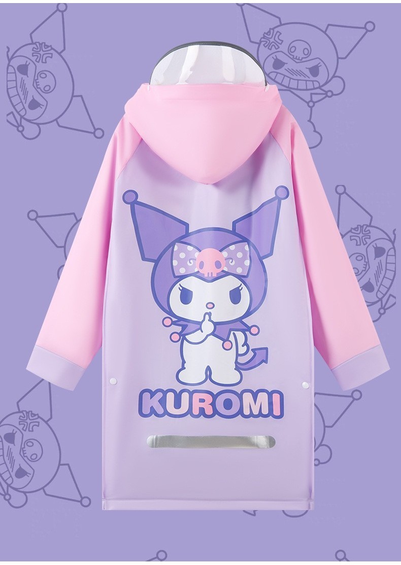 Children's Raincoat Sanrio Girls' Poncho Big Brim Student Kindergarten Waterproof Clothing Mid ...