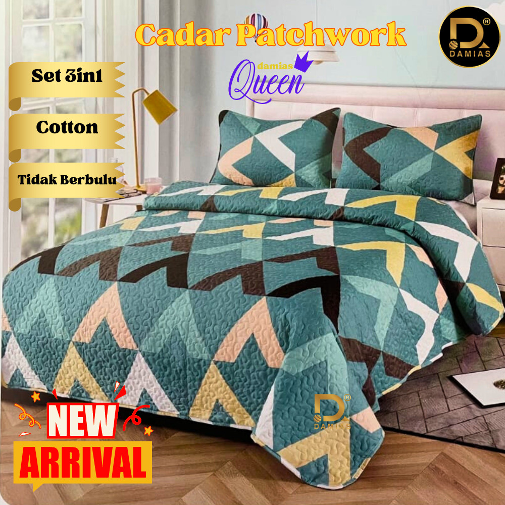 Cadar Set 3 IN 1 Patchwork Bed Sheet [ QUEEN ] | Shopee Malaysia