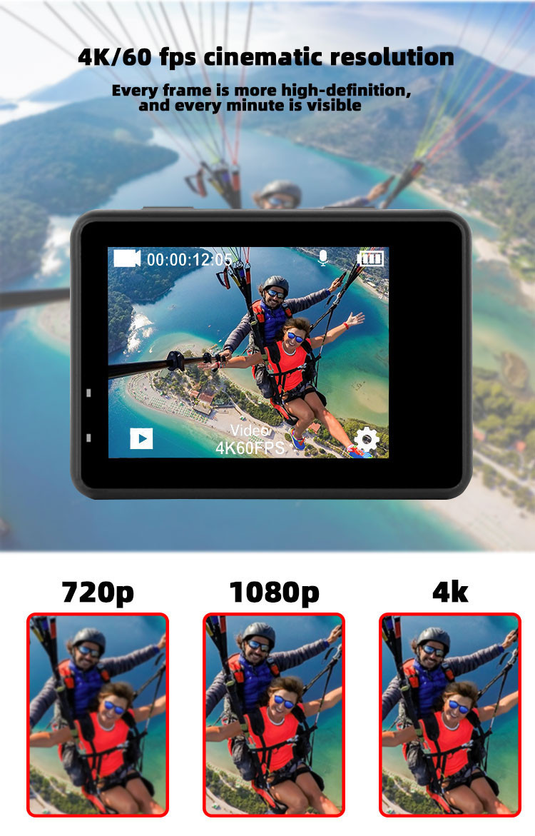 Orig AUSEK AT-S60TR 4K 60FPS S60 Action Camera Ultra High Definition ...