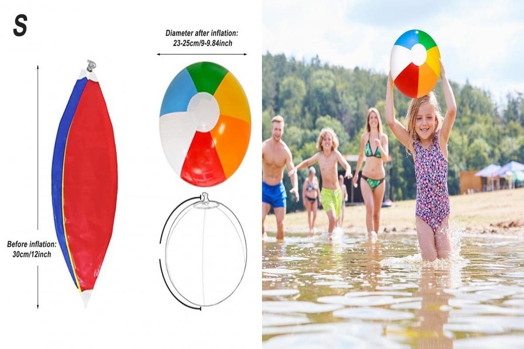 Easy to Inflate Beach Ball Summer Inflatable Beach Balls Colorful Beach ...