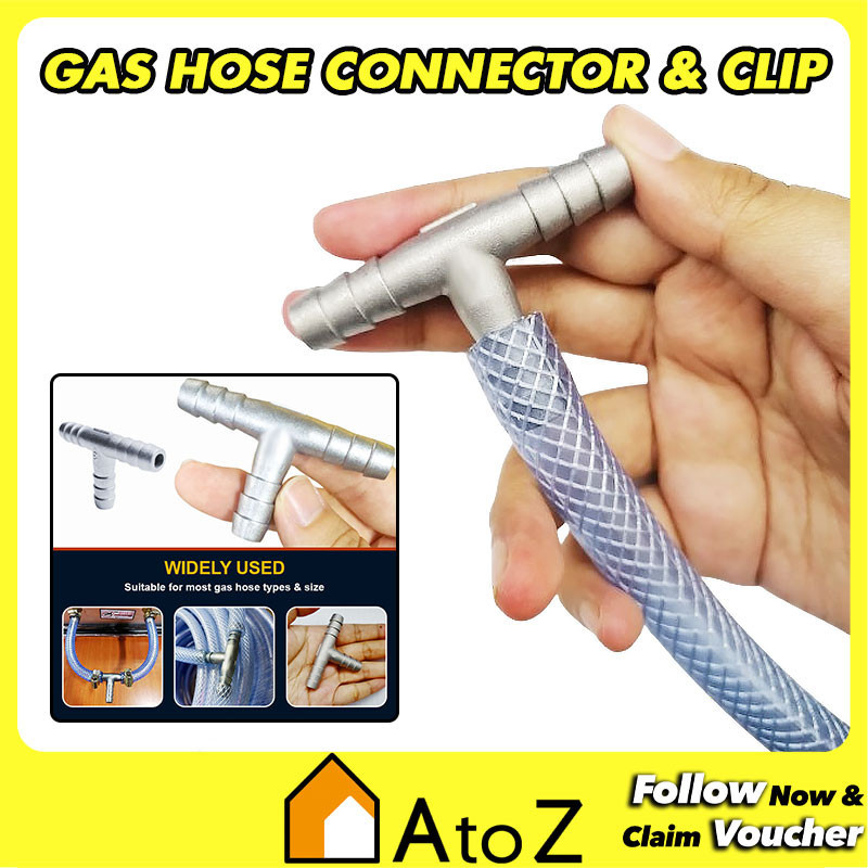 Steel Gas Hose Connector Splitter T Joint Tee Connector Link Gas ...