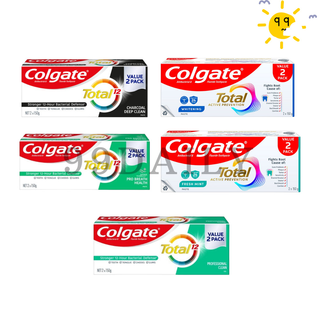 Colgate Total 12 Toothpaste 2x150g Colgate Total White Ubat Gigi Plaque ...