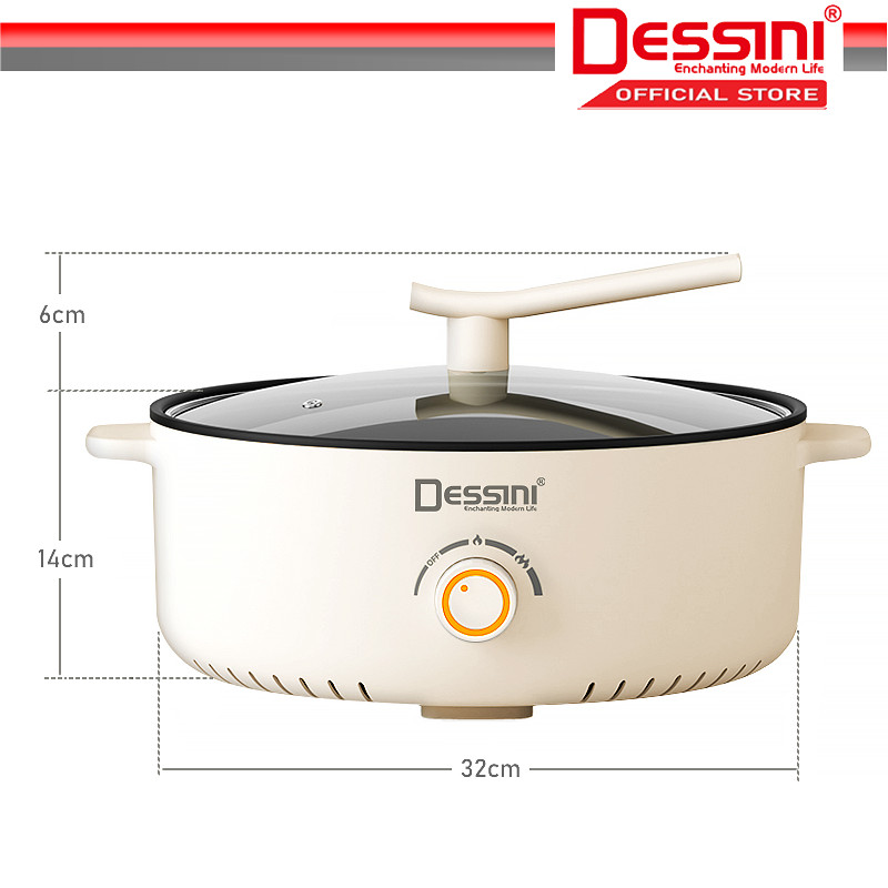 DESSINI ITALY Electric Cooker Steamboat Hot Pot Casserole Non Stick ...