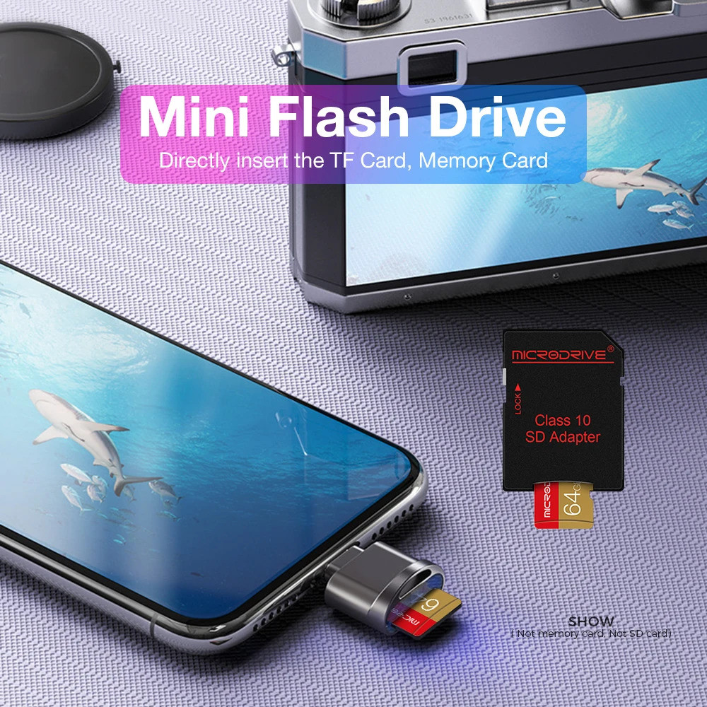 JEYI SD TF Mini Card Reader For iPhone iPad Connection External ...