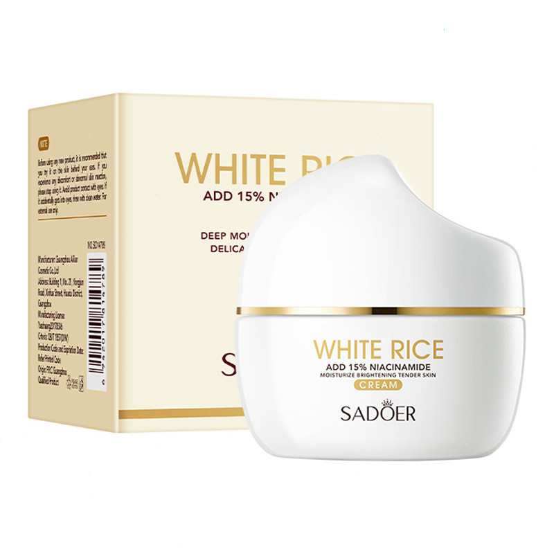 ROREC SADOER White Rice Nicotinamide Brightening Face Cream Deep Moisturize Bright Delicate And ...