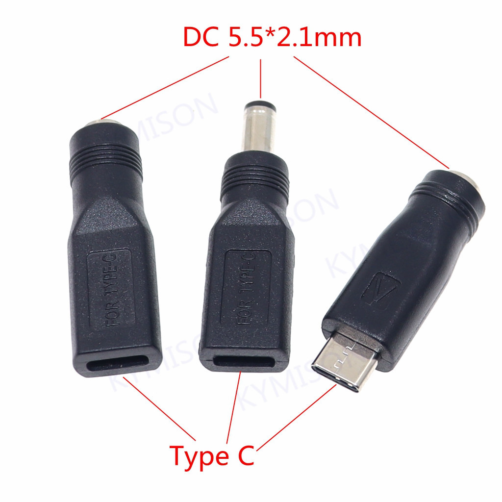 2pcs Type C / Tablet Micro USB 2.0 to DC 5.5x2.1 mm Power Jack Adapter ...