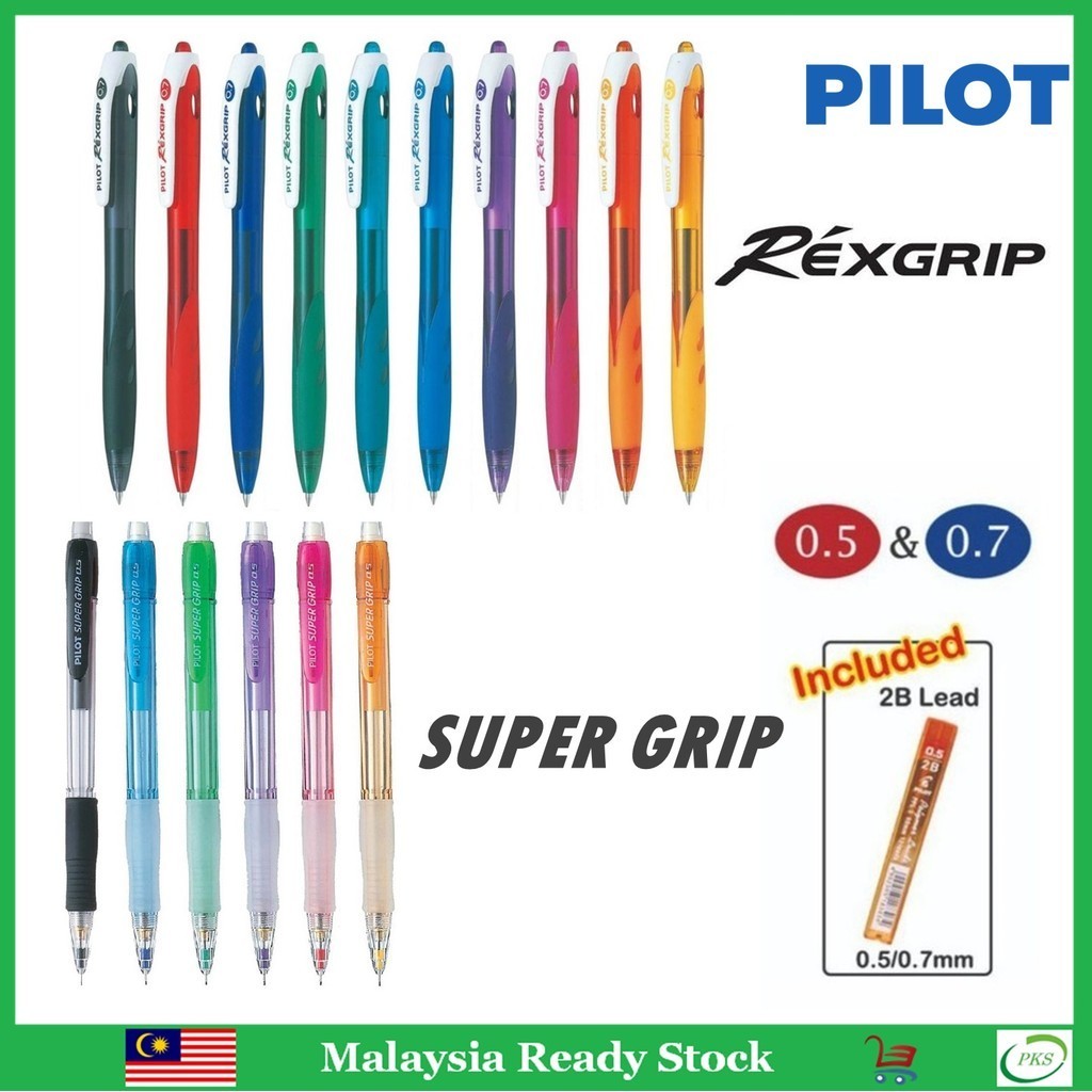 PILOT REXGRIP 0.5 / 0.7 Mechanical Pencil with Lead | Shopee Malaysia