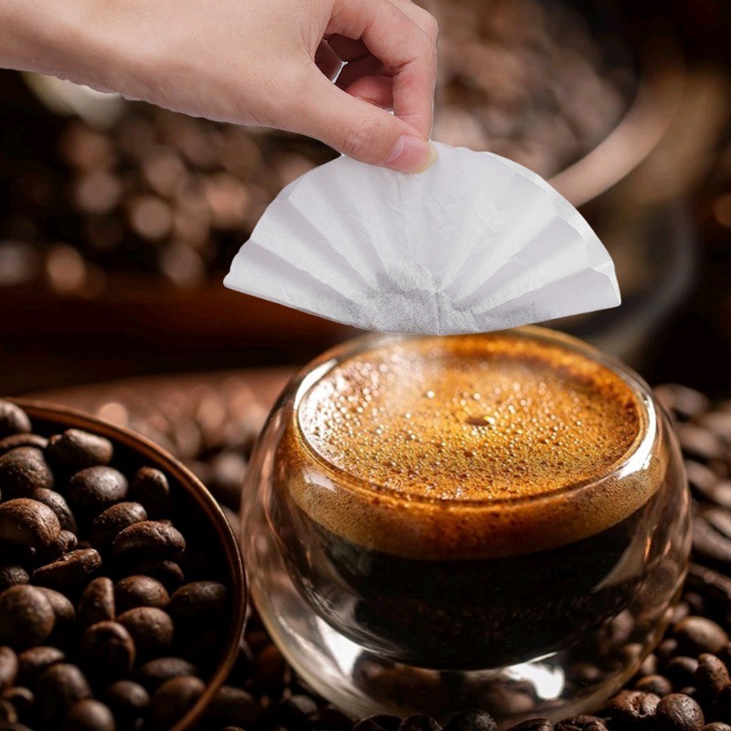 50 Pcs Set Coffee Filter Paper - Disposable, Environmentally Friendly ...
