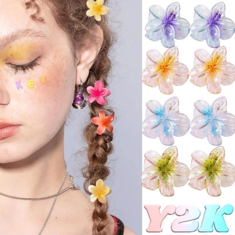 Transparent Egg Flower Hair Clamp - Hair Accessories - Large Grab Clips ...