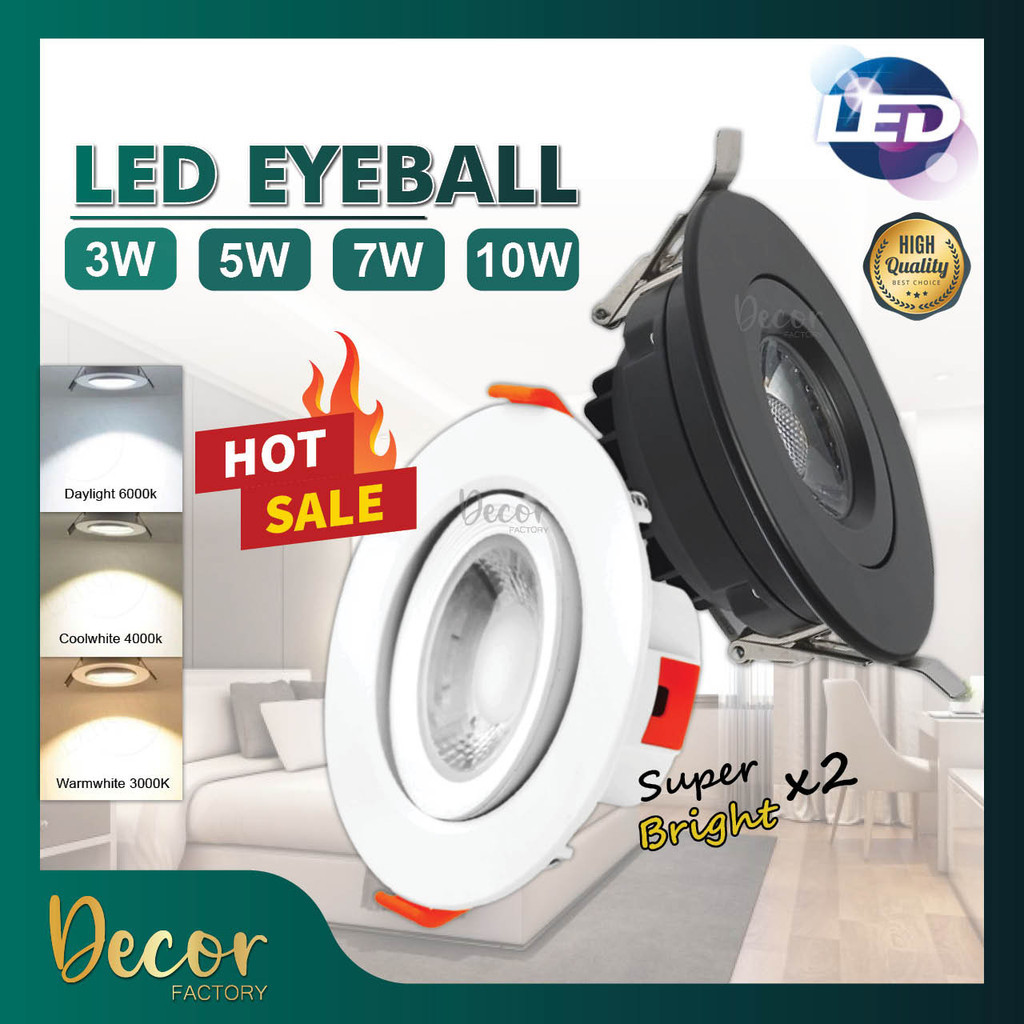 [2 Years Warranty] 3W 5W 7W 10W LED Eye ball LED Recessed Eyeball ...