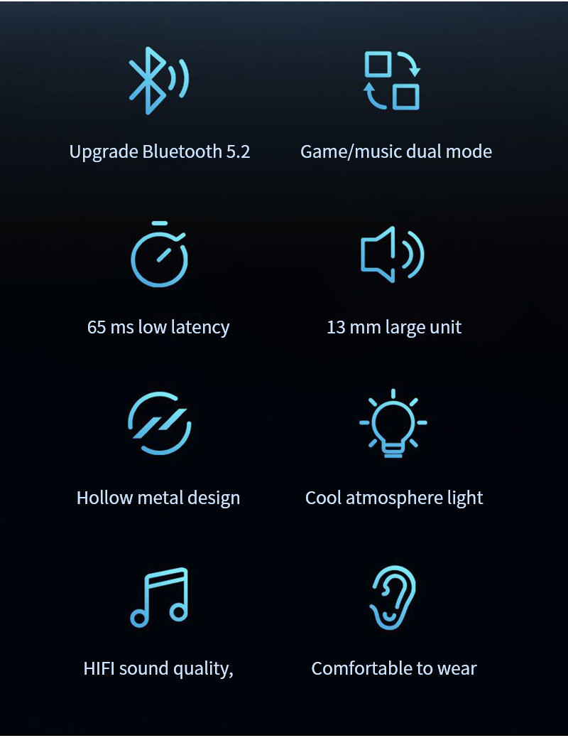 Monster XKT09 Wireless Bluetooth 5.2 Earphones TWS Gaming Earbuds Bass ...