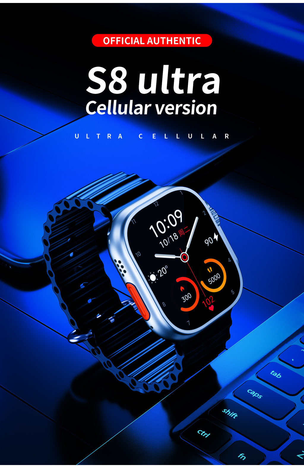 【4G SIM card】S8 Ultra smart watch with sim slot and wifi GS29 ultra 4G ...