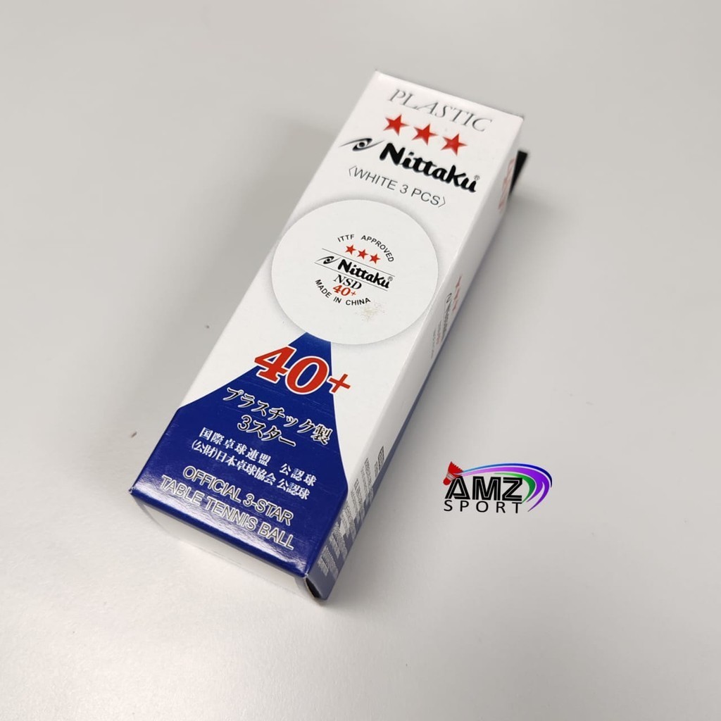 Nittaku NSD 3-Star 40+ Table Tennis Ball Ping-Pong Ball (WHITE / ORANGE) | Shopee Malaysia