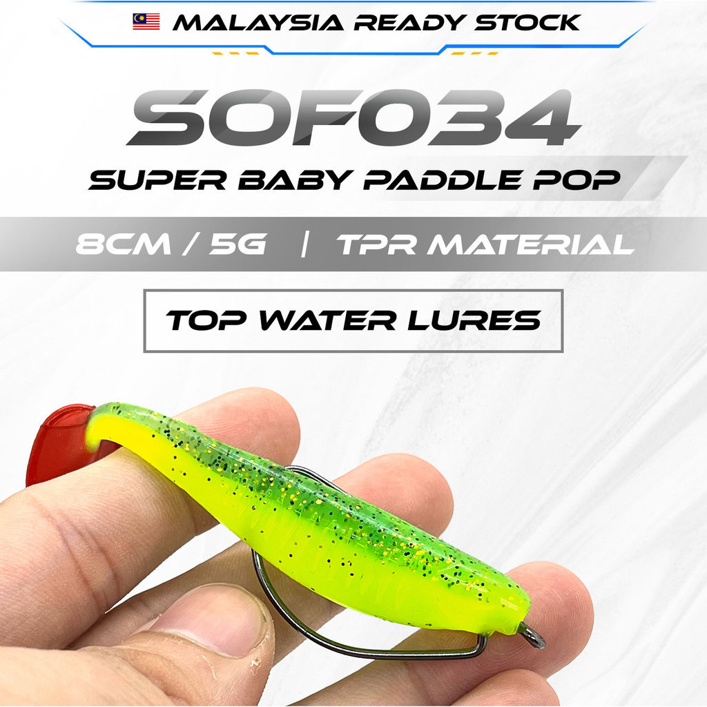 【MR.T】 8cm Paddle Pop Soft Plastic Killer Soft Bait Zman Fishing lures ...