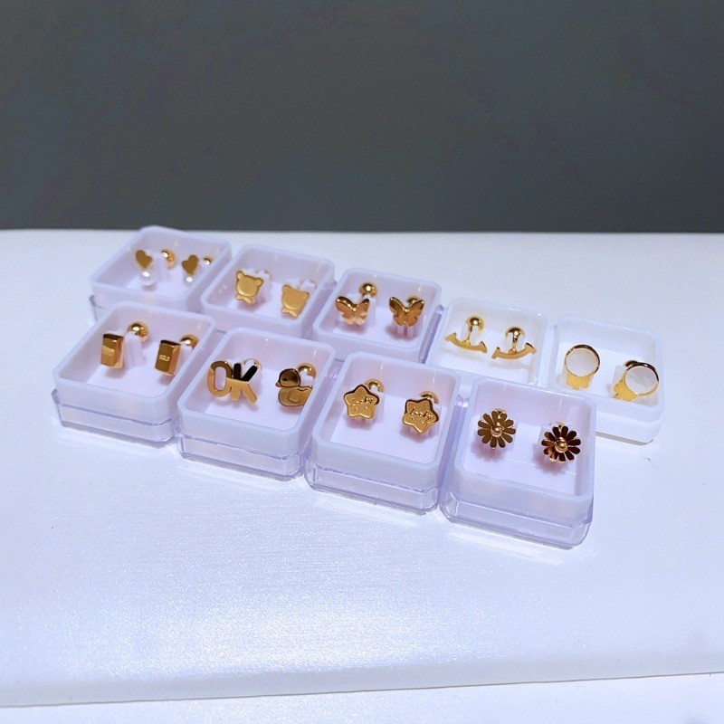 High-Grade Exquisite Titanium Steel Ear Bone Stud Screw Tightening ...