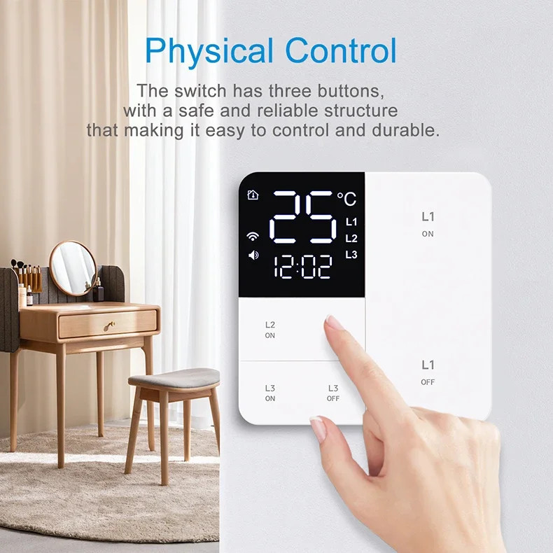 Tuya Smart Wifi Switch With temperature time display function 100 250V ...