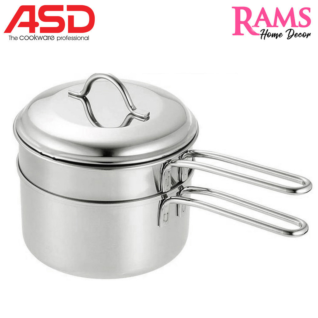ASD Stainless Steel Induction Saucepan with Insert - [DZ-2004] | Shopee ...
