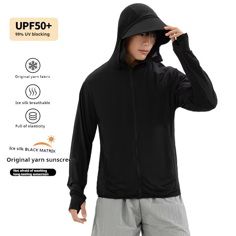 2025 New Unisex Summer UV Sun Protection Clothing Zip Hoodie Long ...