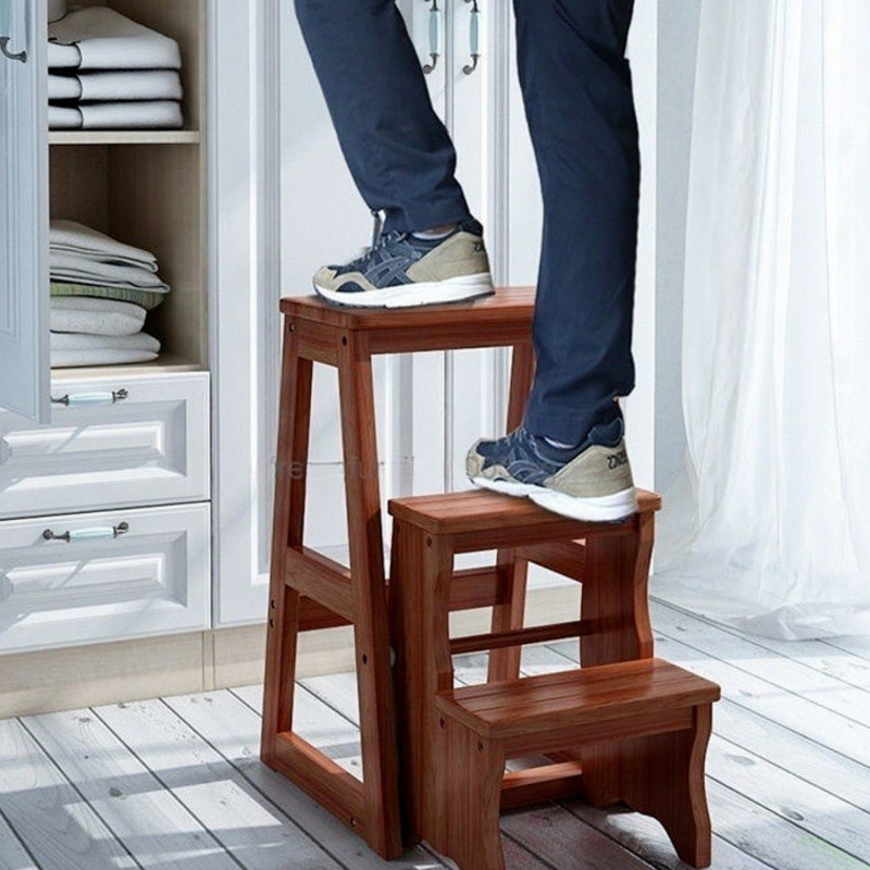 Solid Wood Multifunctional Household Step Three Steps Bench Indoor ...