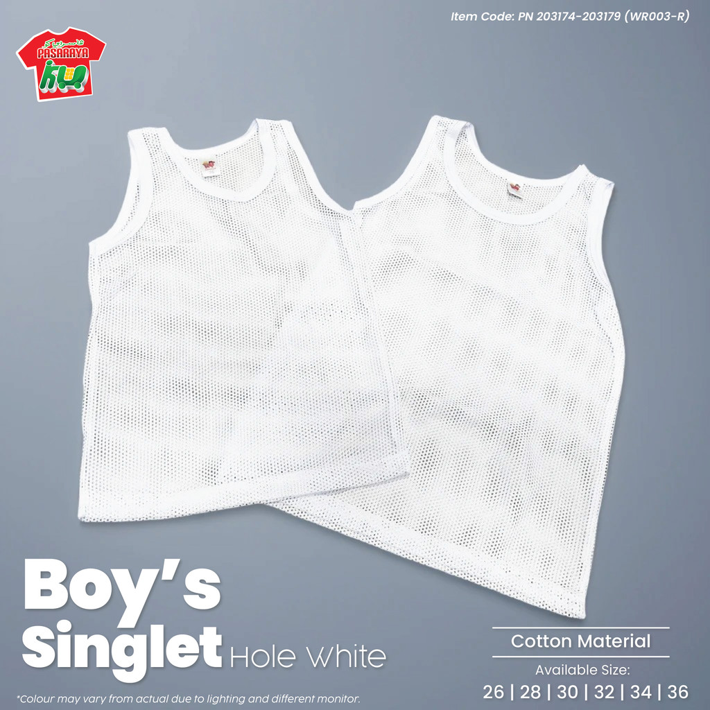 BOYS SINGLET | KIDS SINGLET | SINGLET PUTIH SEKOLAH | SINGLET BERLUBANG ...