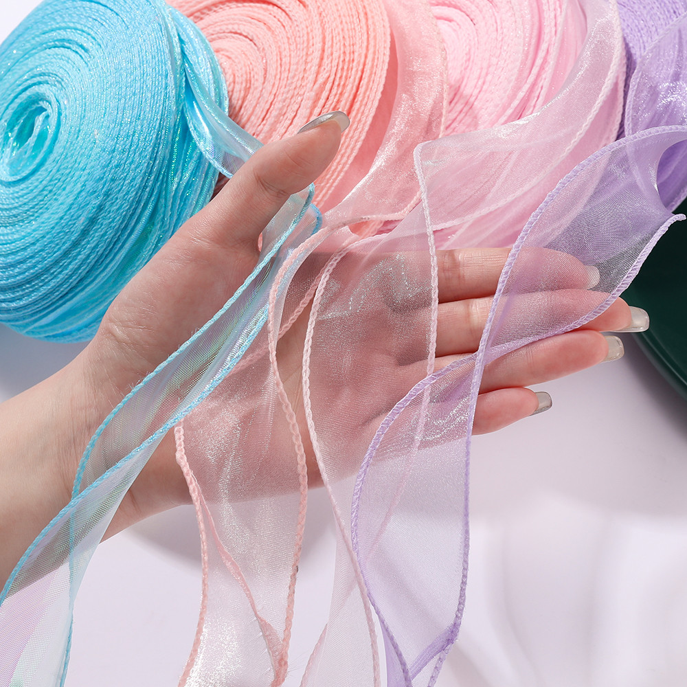 St.kunkka 40mm Fishtail Yarn Transparent Ribbon Colorful Chiffon Ribbon ...