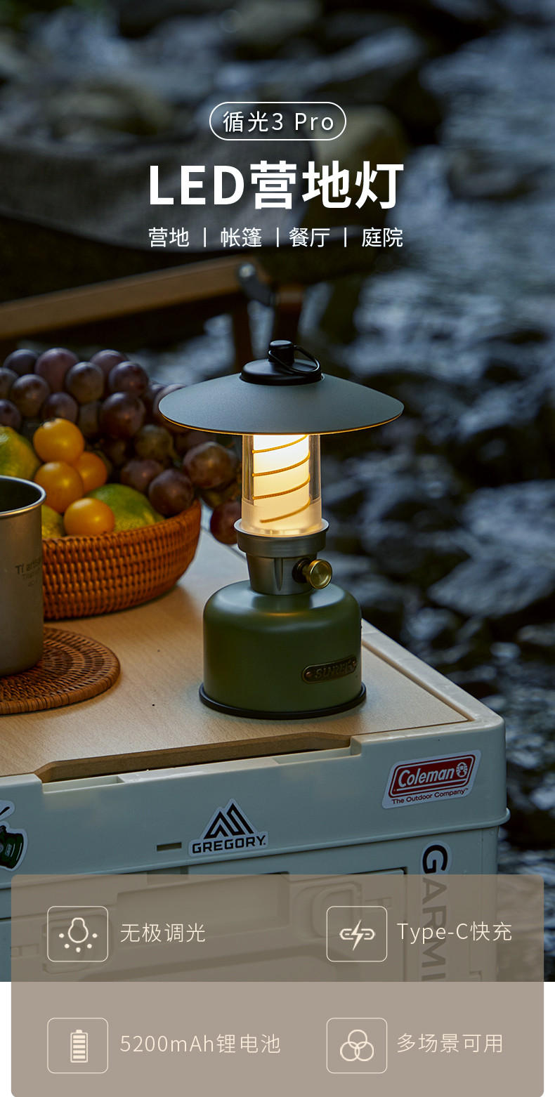 Lampu perkhemahan 3Pro sinar sunrey Lampu luar lampu Mengecas Lampu ...