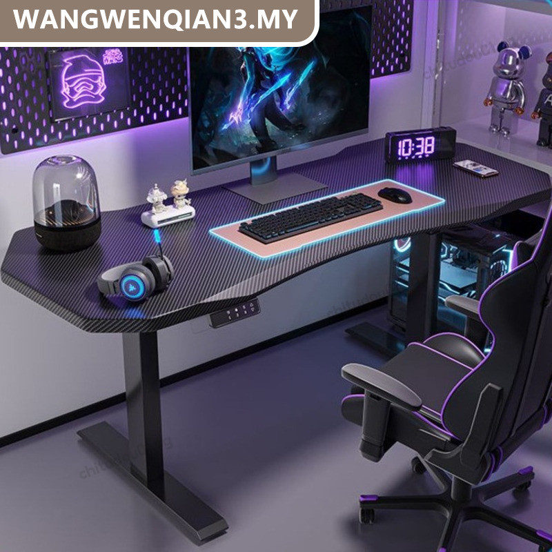 Fiber Computer Desk E-sports Carbon Table Electric Lift Adjustable ...