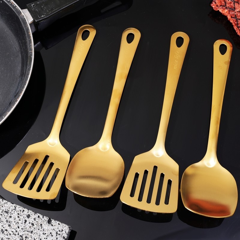 Stainless Steel Mushroom Spatula - Cooking Utensils - Long Handle ...