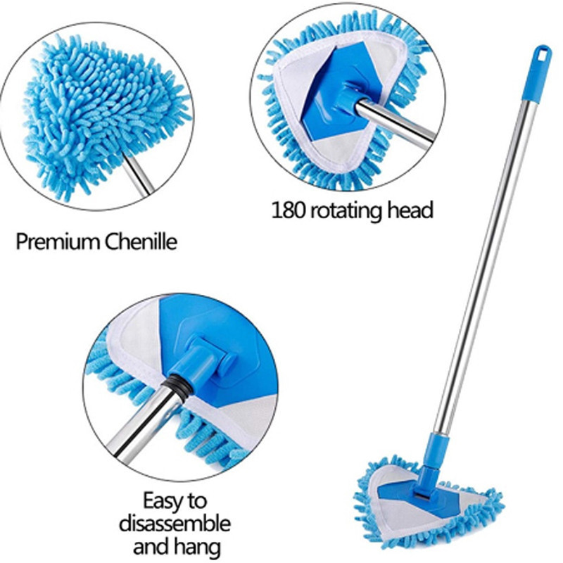 🍒ODD🍒Segi Tiga Mop Lantai 180 Degree Rotatable Adjustable Triangle ...