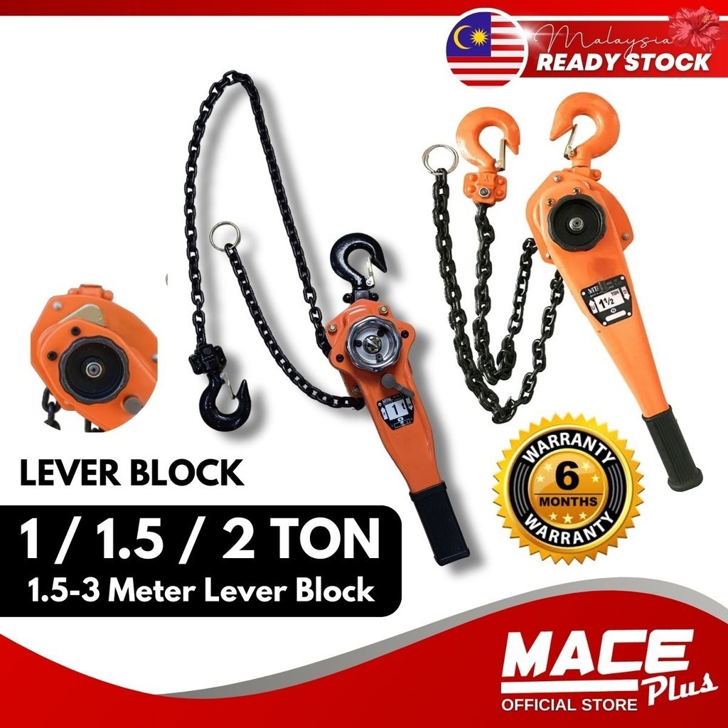 1 / 1.5 / 2 Ton x 1.5m / 3m Lever Block Chain Hoist Hand Operated Lever ...