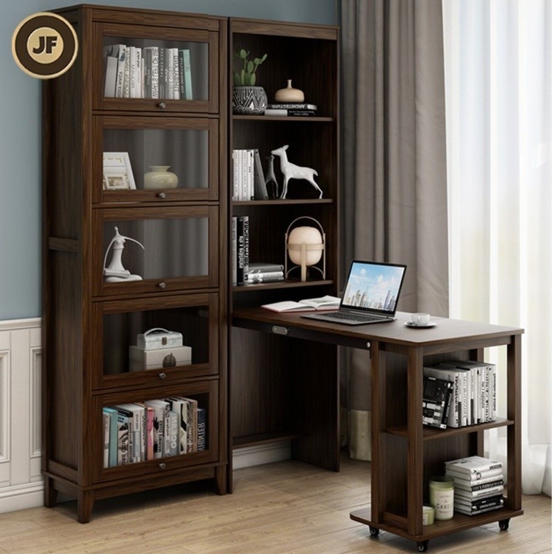 hcj Cabinet Folding hcj OfficeTable han Study Table With Bookshelf ...