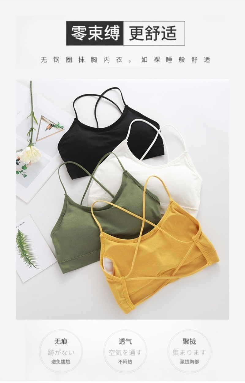 Free Size Wireless Bra With Cross Shoulder Straps Backless Bras Women's ...