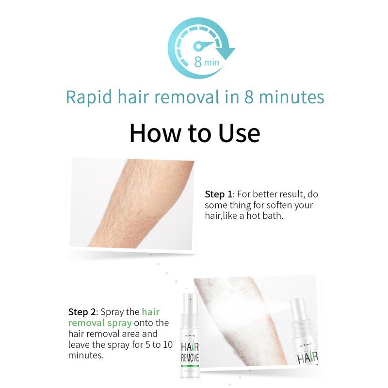 Hair Growth Inhibitor Essence Hair Removal Serum Spray Set Bikini Body ...