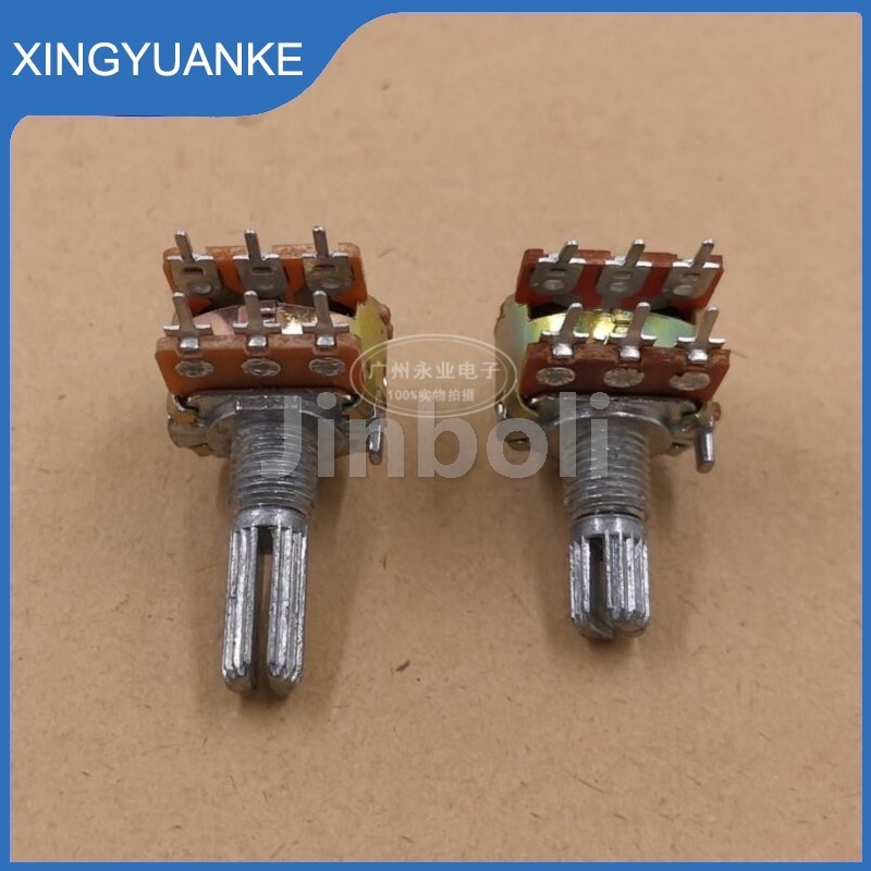 10PCS WH148 Type Double Rotary Potentiometer 6Pins B5K B10K B20K B50K ...