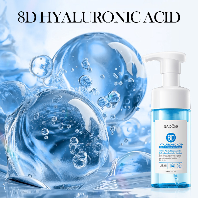 ROREC SADOER 8D Hyaluronic Acid Mild Cleanser Mousse Amino Acid Niacinamide Deep Gentle ...