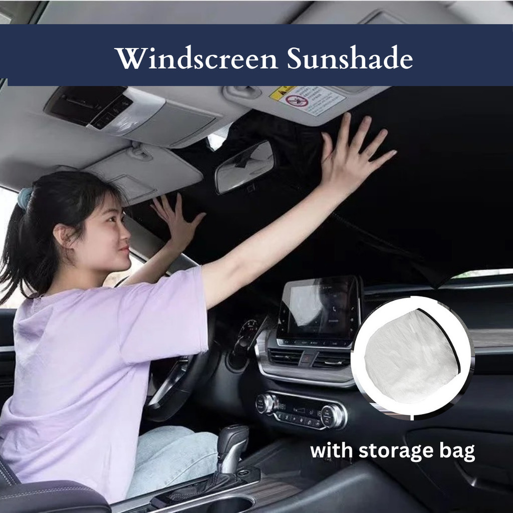 (Free Storage Bag) Foldable Reflective Car Windshield Sunshade Front ...