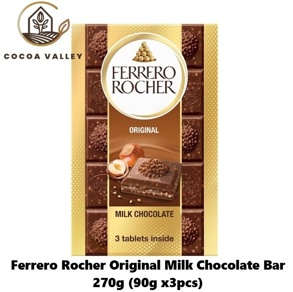 Ferrero Rocher Hazelnut Original Milk Chocolate Bar 90g/270g | Shopee ...