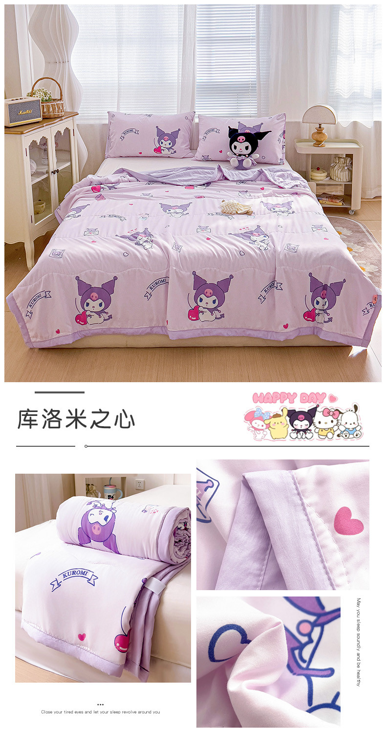Selimut tipis Kuromi Cute Cartoon Cinnamoroll Blanket Thin Summer Quilt ...