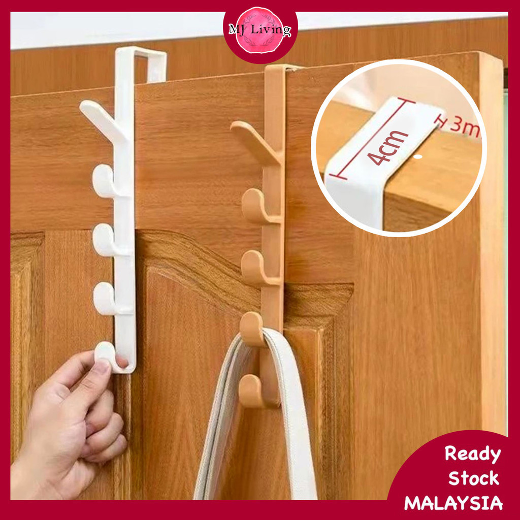 Multifunctional Door Hanging Hook Space Saver Punch-Free Long Row ...